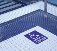 Caution Slippery When Wet Deck Sign - Lincoln Aquatics